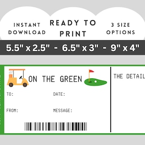 Personalized Golf Gift Certificate: Printable Birthday Voucher (PDF) - Etsy