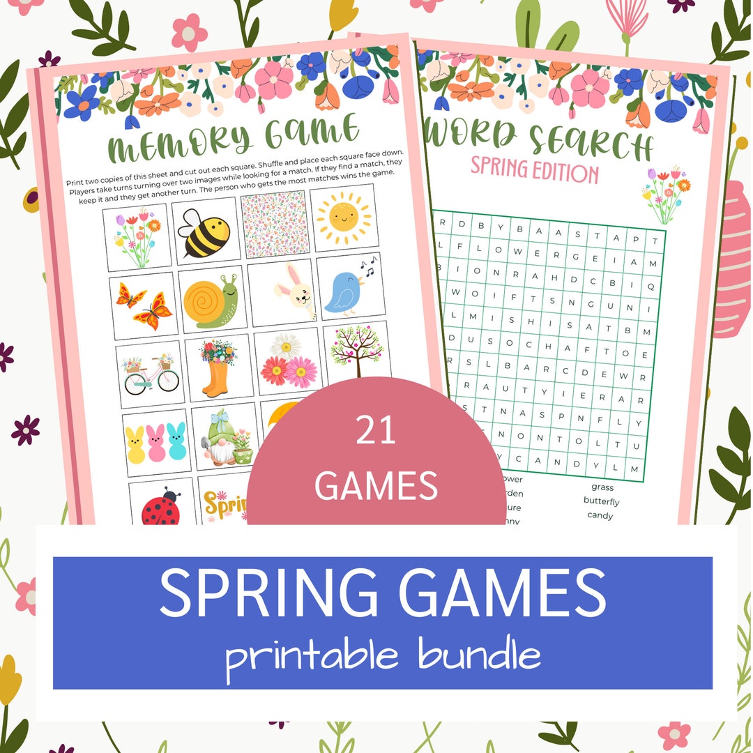 Spring Games: Easter Activity Pack, 21 Printable Games (PDF) - Etsy