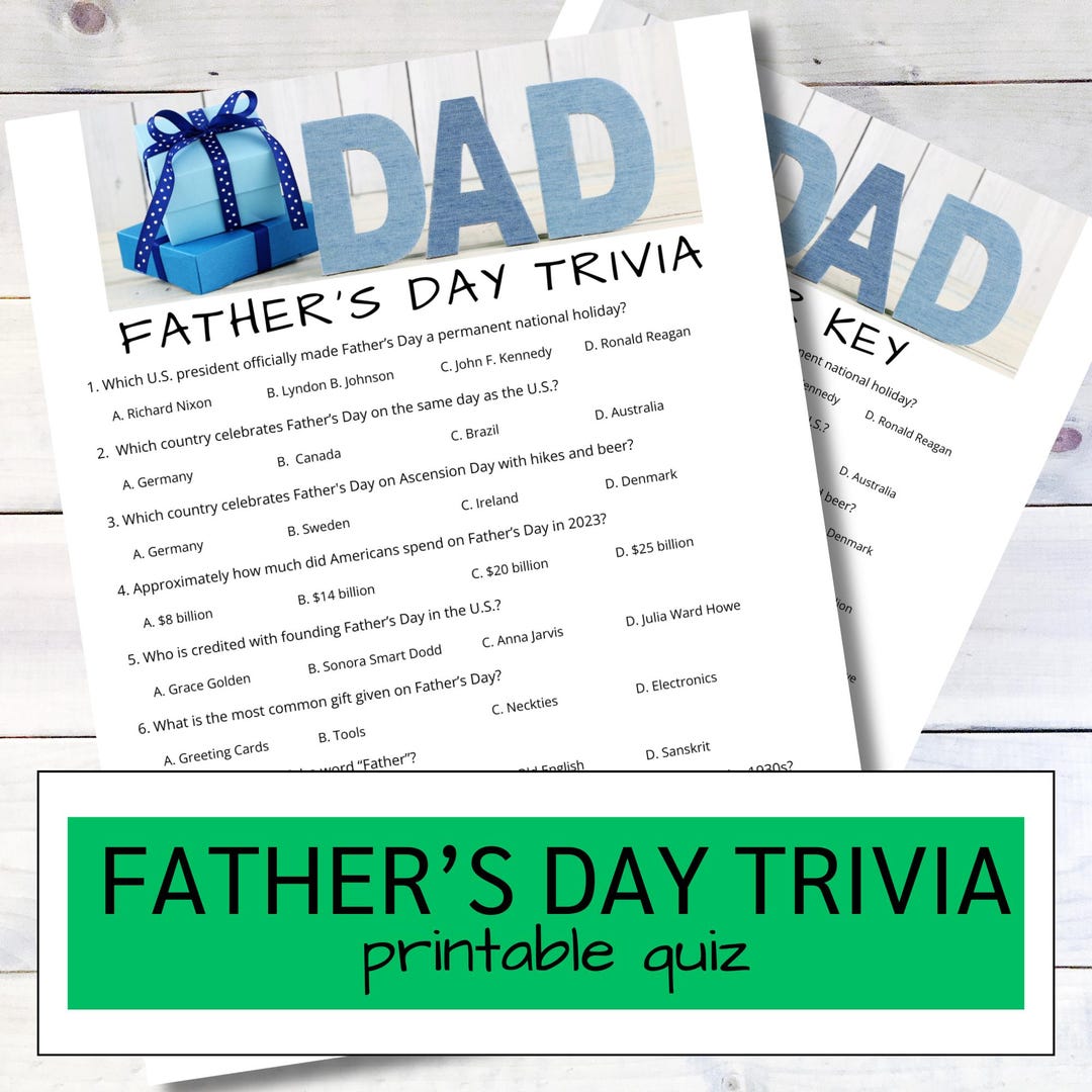 Fathers Day Trivia | Printable Father's Day Quiz | Dad Trivia Questions ...