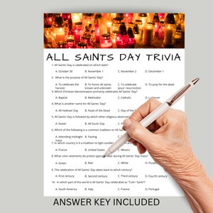 All Saints Day Quiz | Printable Bible Trivia Game | Sunday School Games ...