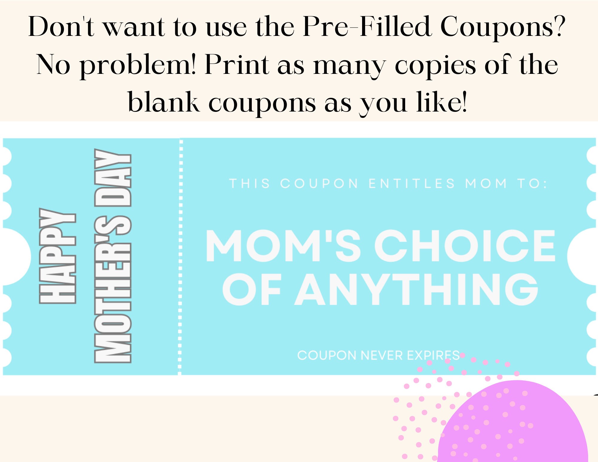 Mothers Day Coupon Book | Printable Gift for Mom | Mothers Day Gift ...