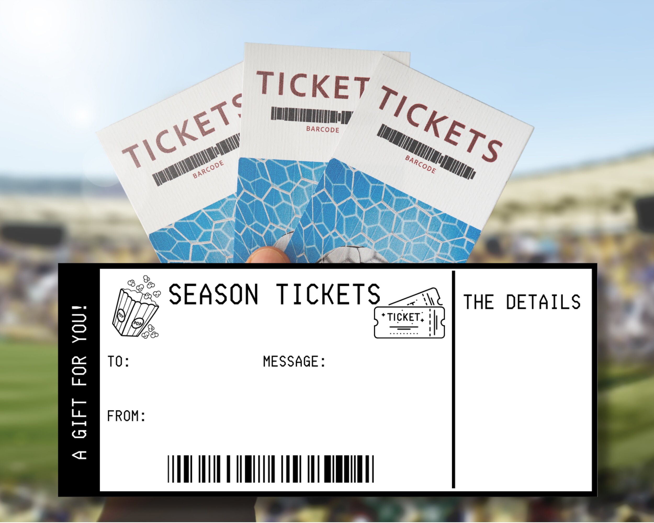 Sports Season Ticket Gift Certificate Template (PDF) - Etsy