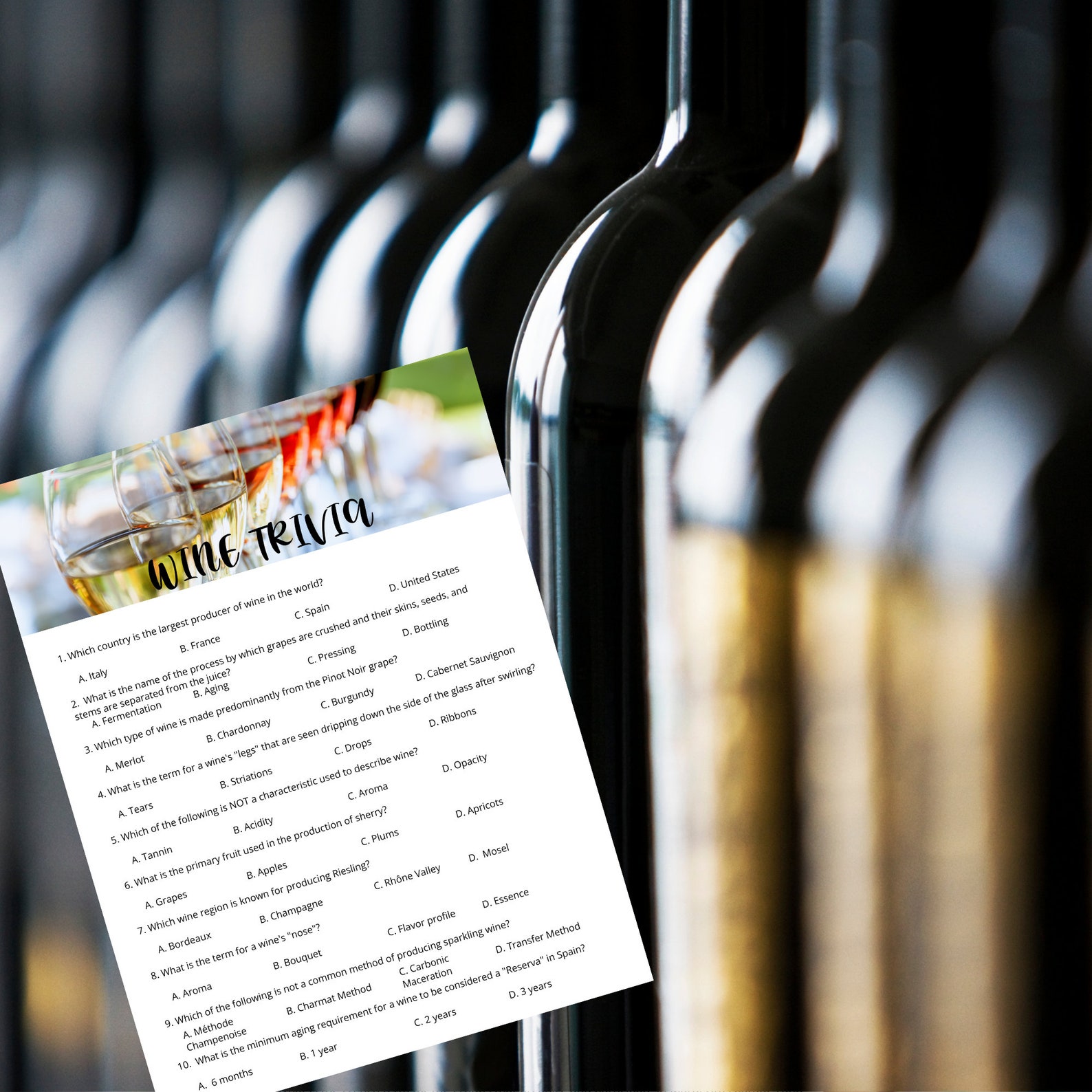 Wine Quiz Printable | Wine Tasting Trivia | Winery Girls Weekend ...