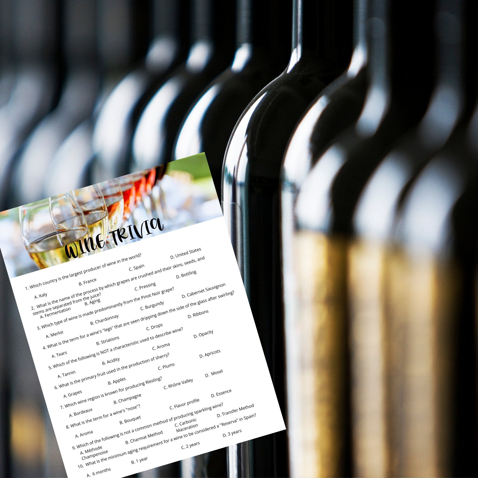 Wine Quiz Printable | Wine Tasting Trivia | Winery Girls Weekend ...