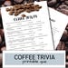 Coffee Trivia Quiz: Fun Coffee Lover Game (printable PDF) - Etsy