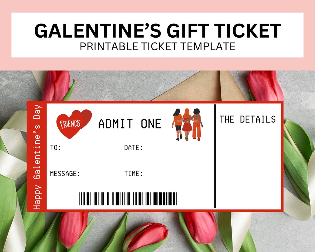 Printable Admit One Galentine Surprise Experience Ticket Template ...