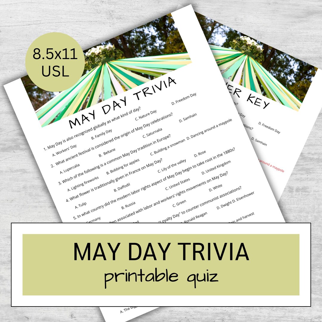 May Day Trivia Quiz: Printable Classroom Activity (PDF) - Etsy