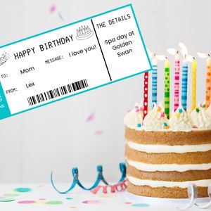 Happy Birthday Canva Template | Editable Birthday Gift Voucher | Custom ...