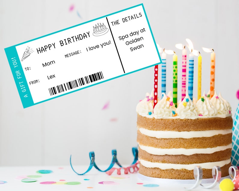 Happy Birthday Canva Template Editable Birthday Gift Voucher Custom ...