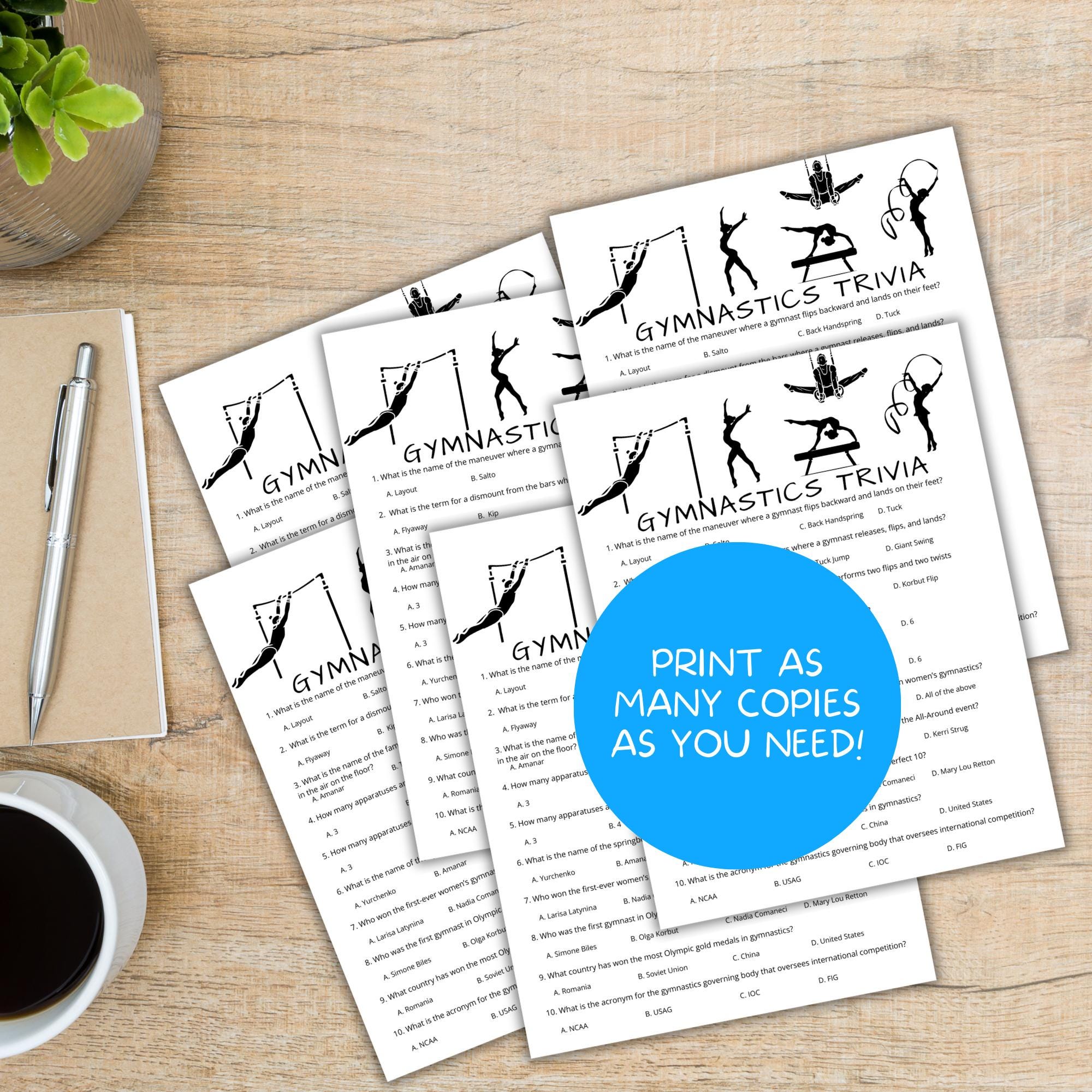 Gymnastics Trivia Game | Printable Gymnastics Quiz | Sports Trivia Quiz ...