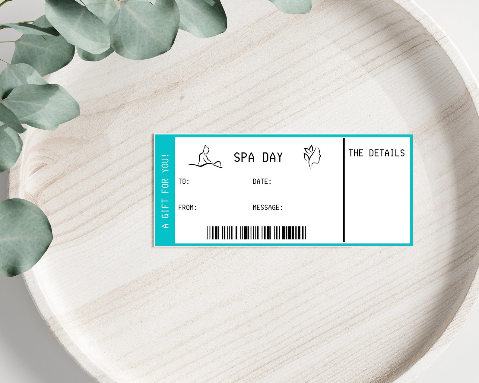 Spa Day Gift Ticket: Printable Massage & Facial Voucher (PDF) - Etsy