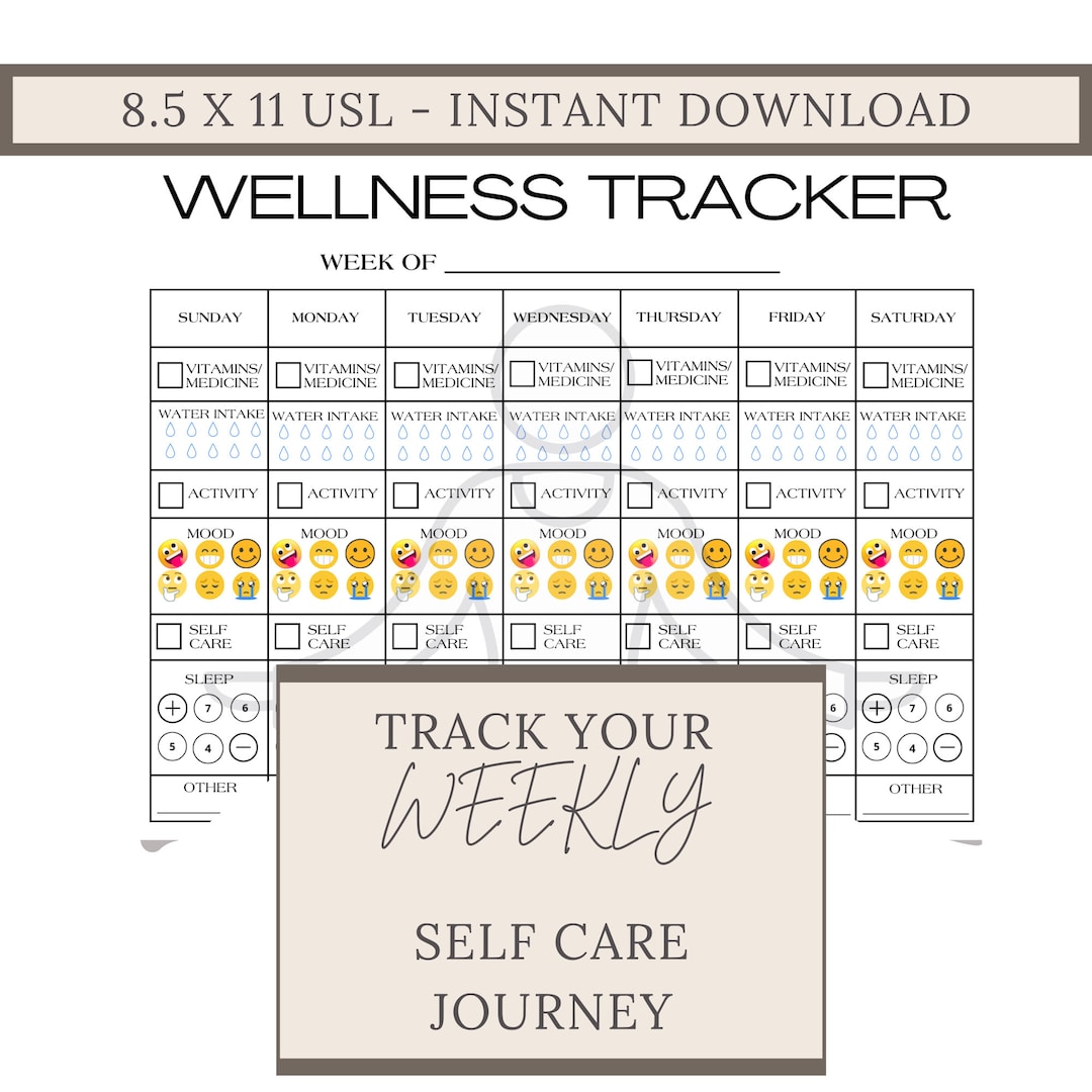 Weekly Wellness Tracker Printable: Daily Health Log (PDF) - Etsy UK
