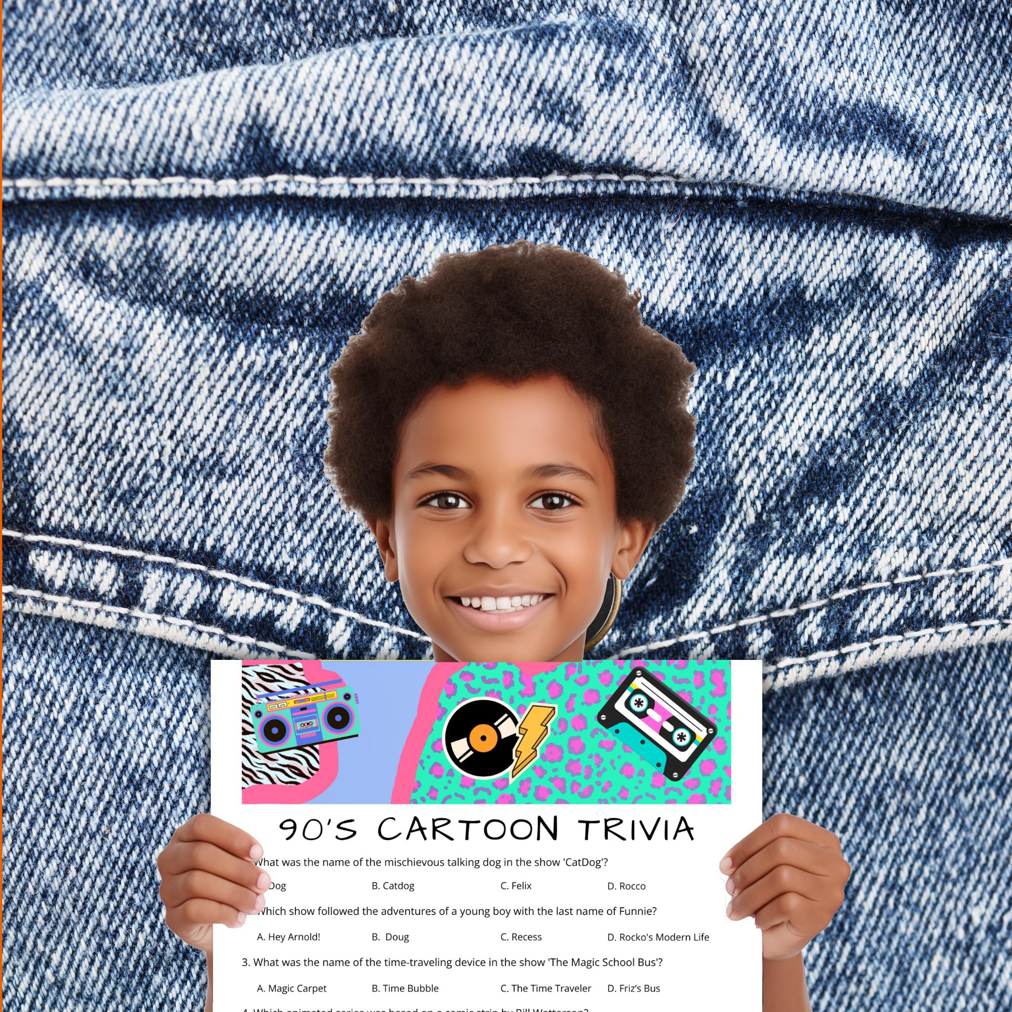 1990s Cartoon Trivia | 90s Printable Quiz | Icebreaker Activity ...