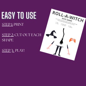 Roll a Witch Dice Game Printable | Halloween Party Games for Kids ...