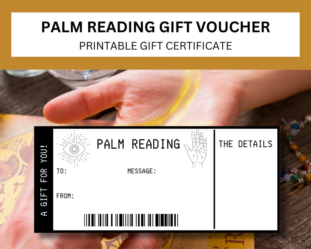 Palm Reading Gift Voucher | Printable Psychic Reading Certificate ...