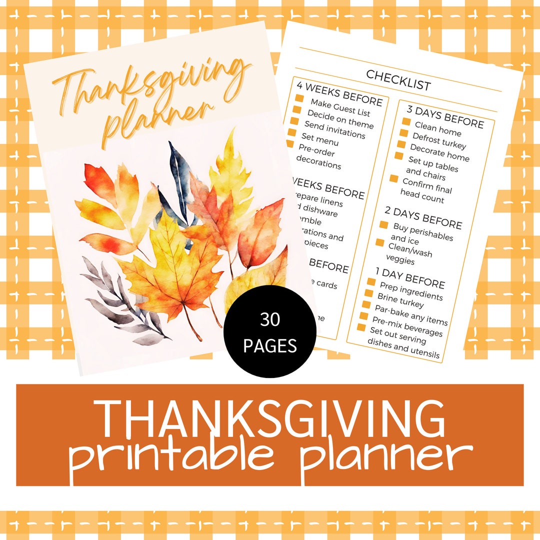 Thanksgiving Dinner Printable Planner | Thanksgiving Party Entertaining ...
