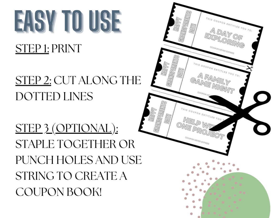 Grandparents Day Printable Coupon Book | Gifts for New Grandparents ...