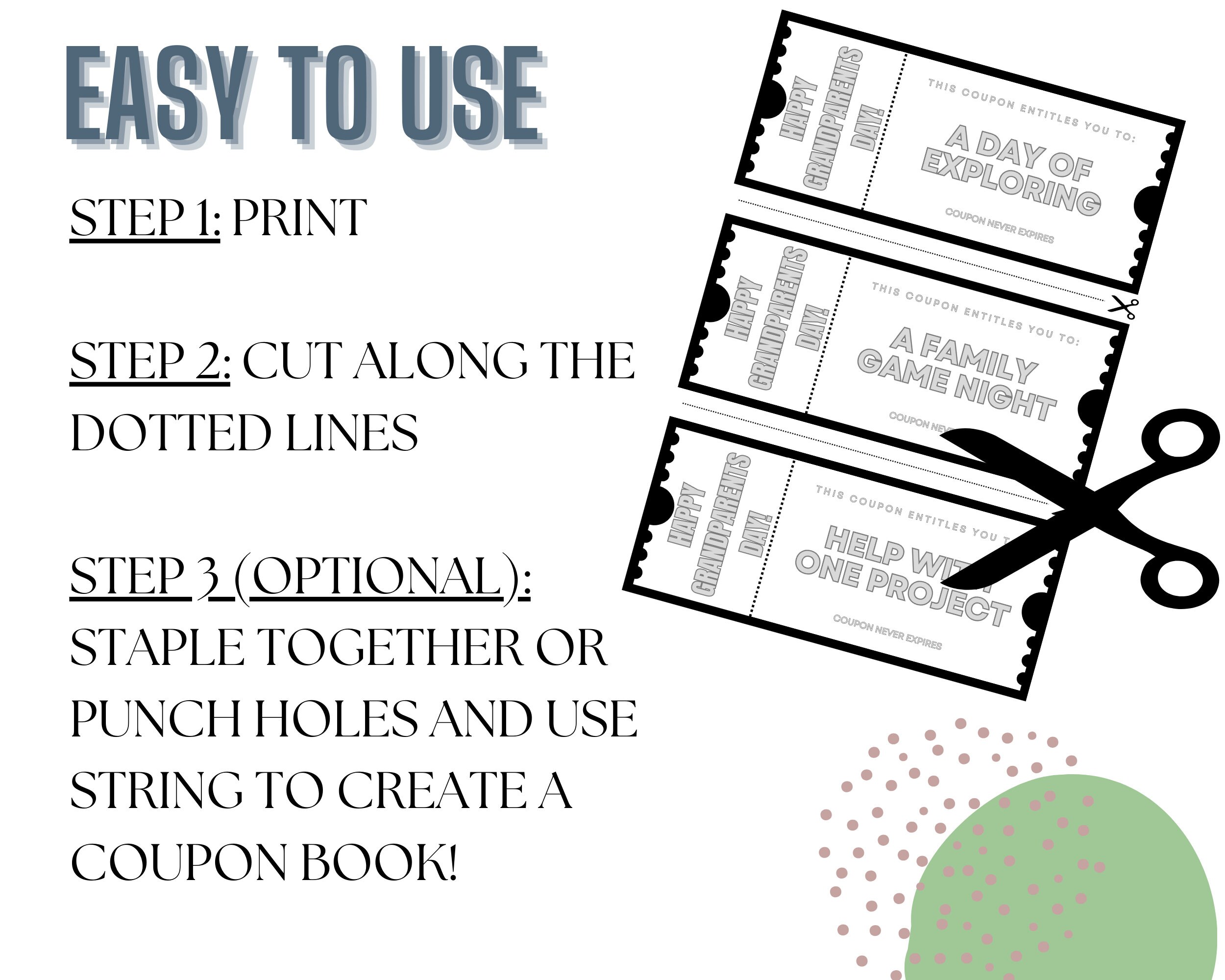 Grandparents Day Printable Coupon Book | Gifts for New Grandparents ...