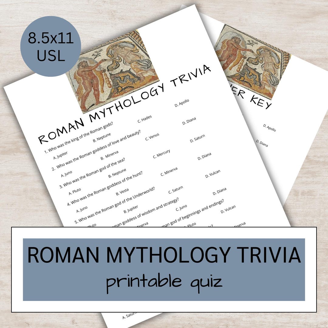 Roman Mythology Trivia Printable | Ancient Rome Quiz | Icebreaker ...