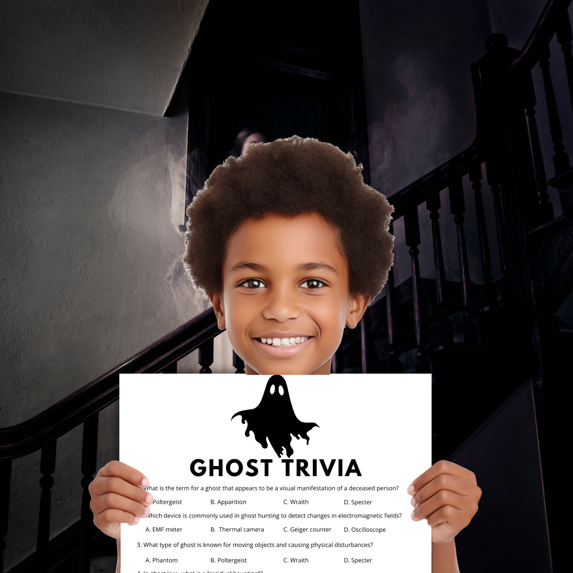 Ghost Quiz Printable Ghost Trivia Game Spooky Activity Halloween Party ...