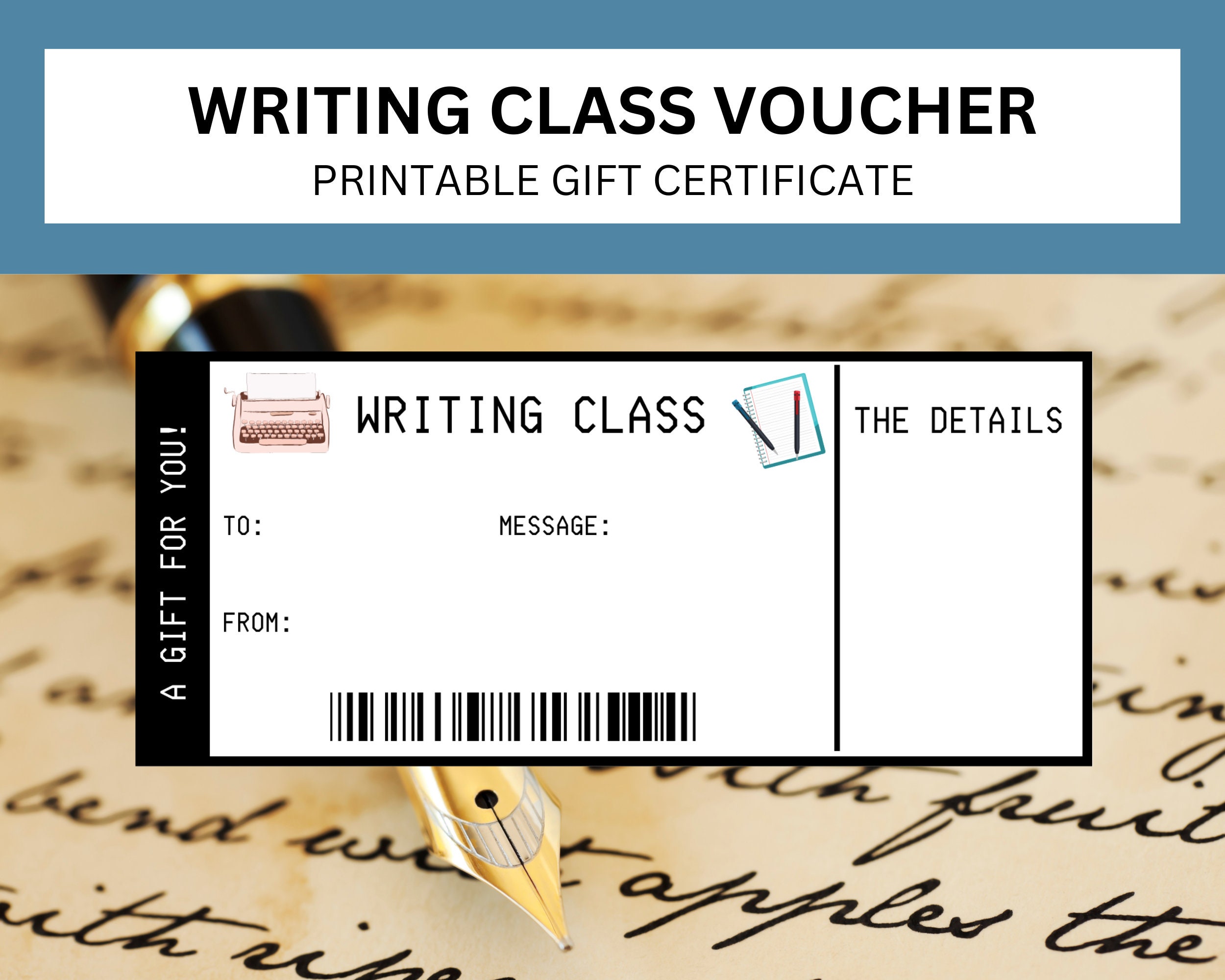 Writing Class Gift Voucher | Creative Writing Workshop Experience ...