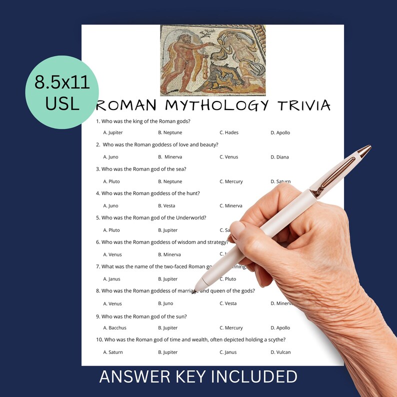 Roman Mythology Trivia Quiz: Ancient Rome Game (PDF Printable) - Etsy