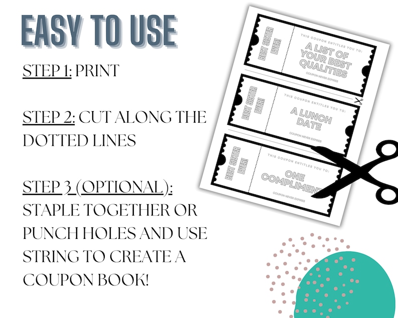 Sister Coupon Book | Best Sister Ever Birthday Voucher | Gift for ...