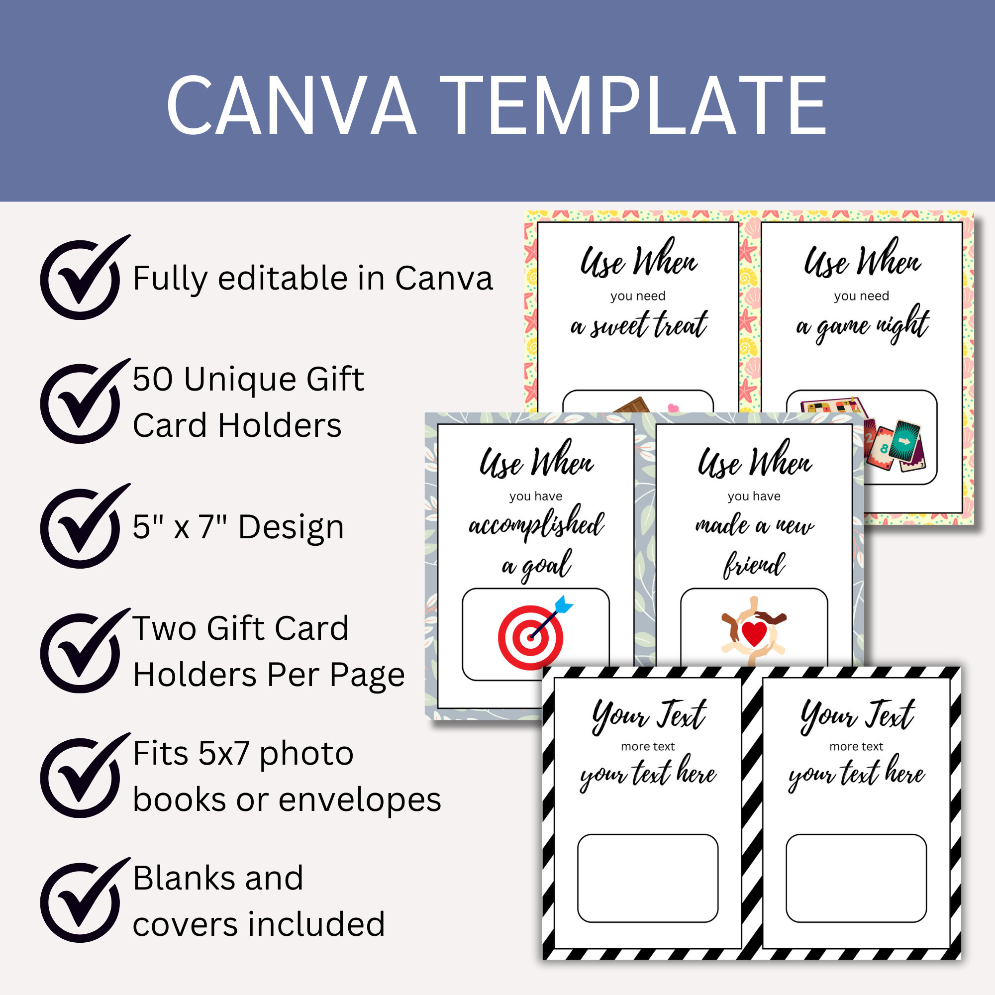 Gift Card Book Canva Template: Graduation, College, Housewarming ...