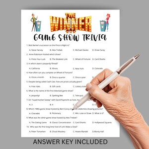 Game Show Trivia Quiz: Fun Family Activity (PDF Printable) - Etsy