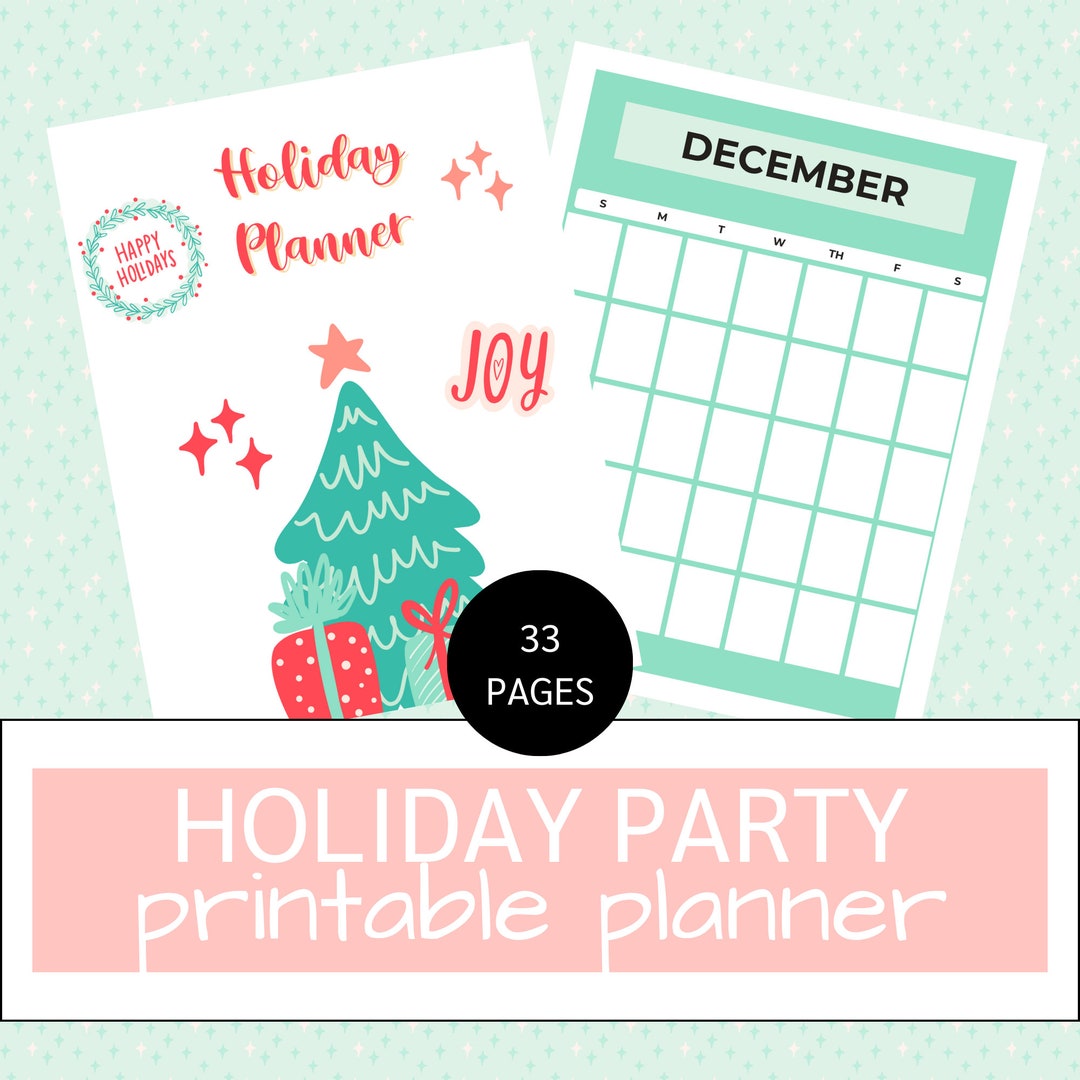 Pastel Holiday Party Printable Planner | Christmas Dinner Planning ...