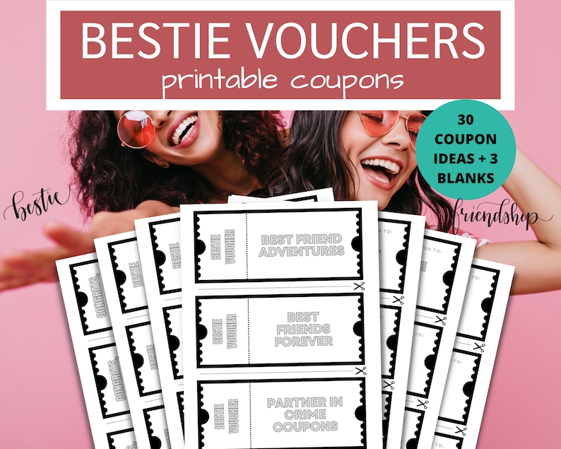 Best Friend Coupon Book | Friendship Coupons | Gift Vouchers for ...