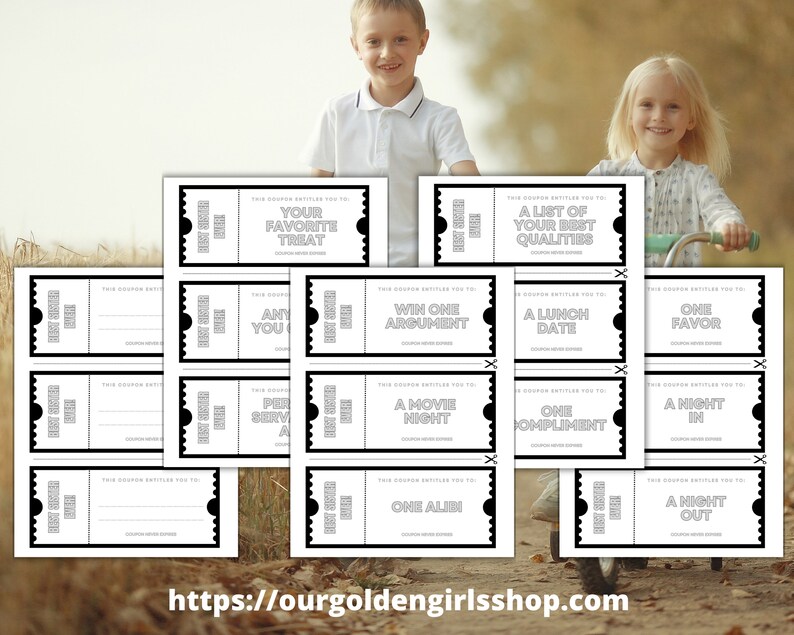 Sister Coupon Book | Best Sister Ever Birthday Voucher | Gift for ...