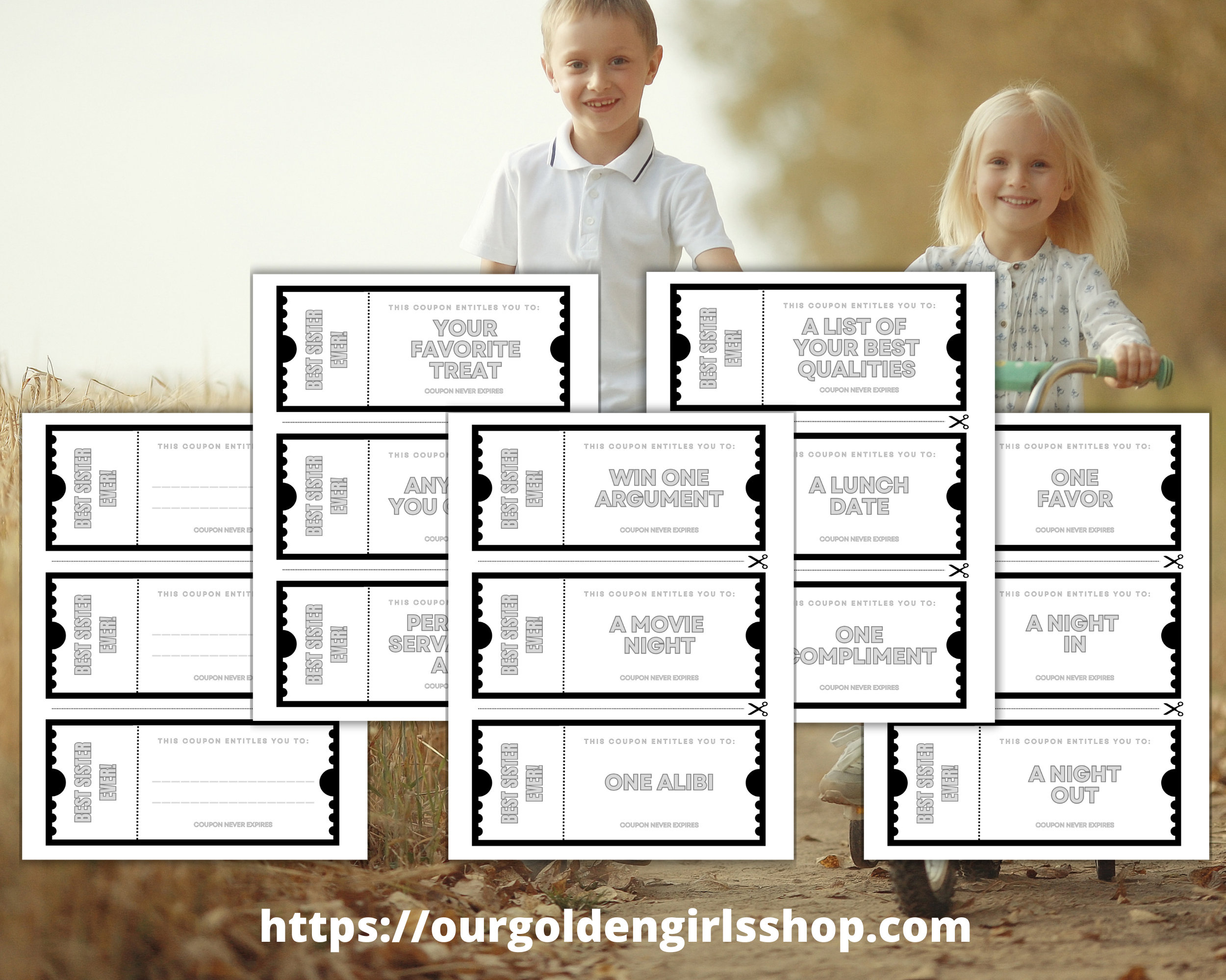 Sister Coupon Book | Best Sister Ever Birthday Voucher | Gift for ...