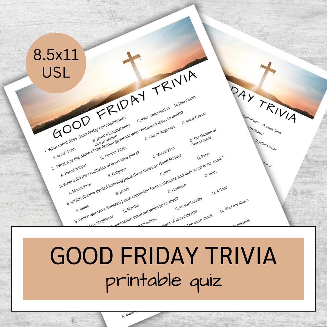 Good Friday Quiz | Printable Bible Trivia Game | Sunday School Games ...