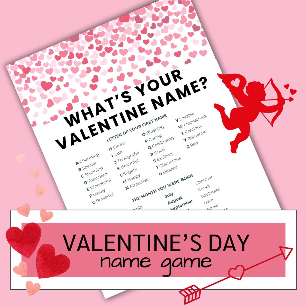 Valentine Name Game Printable | Cupid Classroom Kids Activity | What's ...