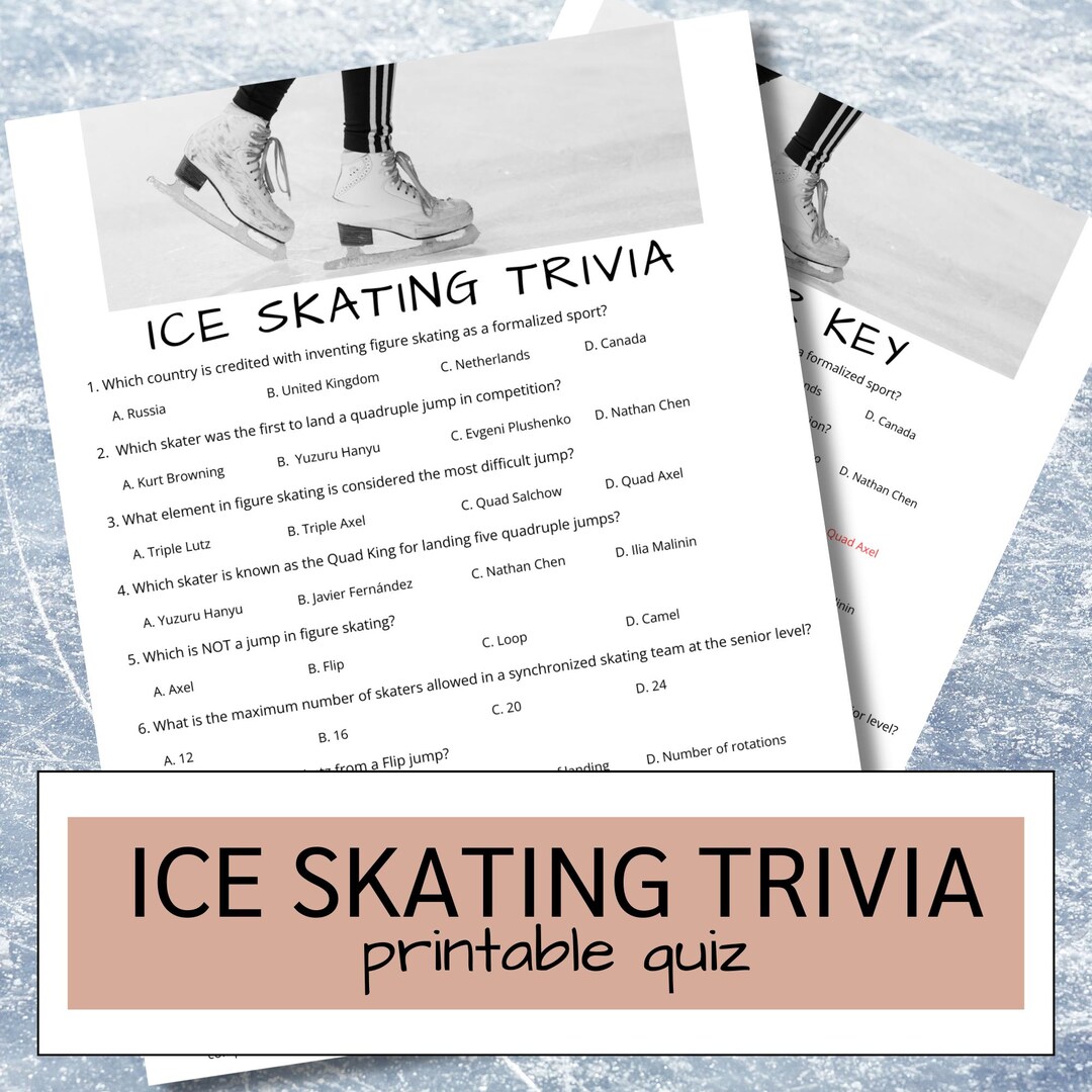 Ice Skating Trivia Game | Printable Figure Skating Quiz | Sports Trivia ...