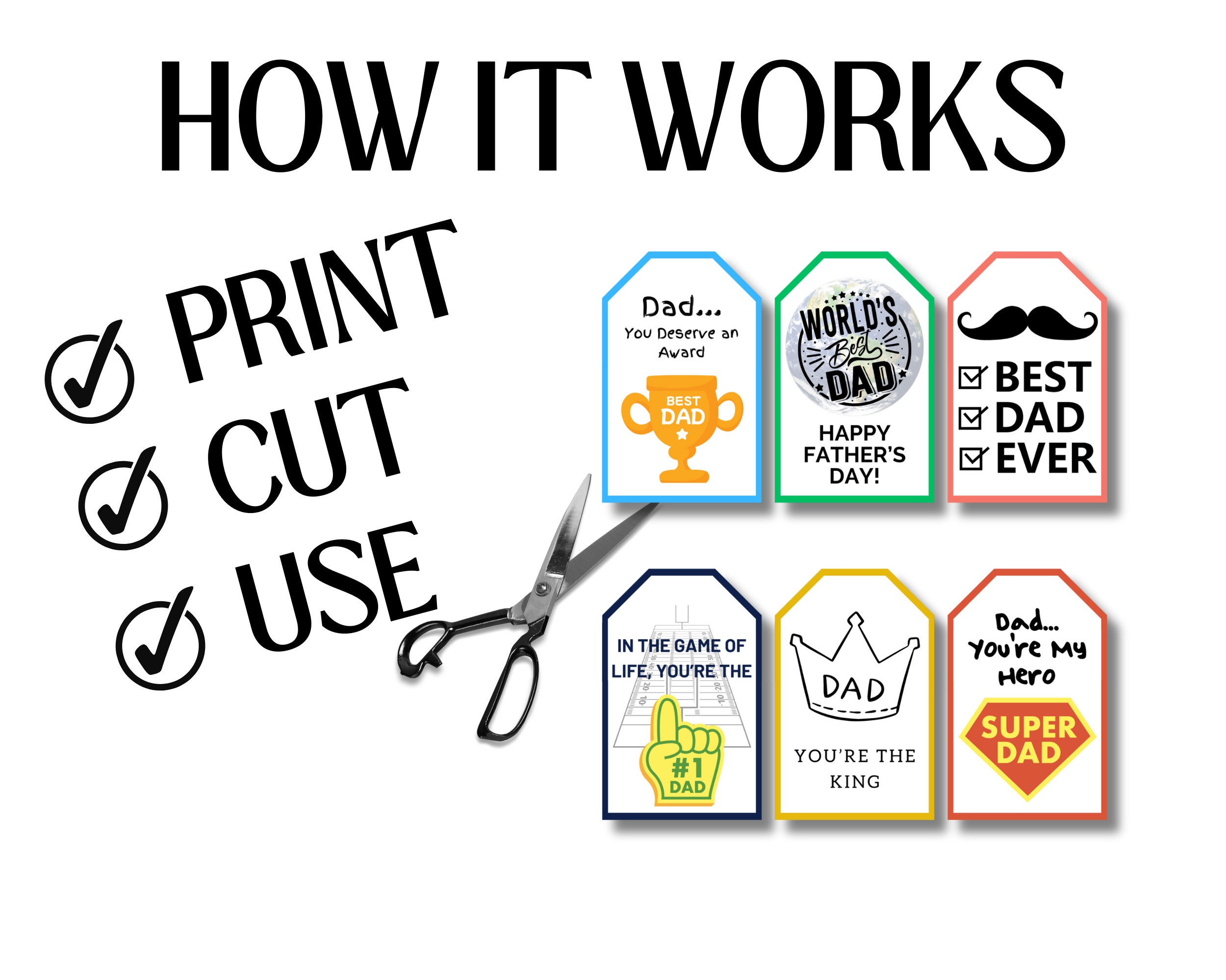 Fathers Day Printable Gift Tags Best Dad Tag and Goodie Bag Labels ...