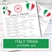 Italy Trivia Quiz: Printable Italian Party Game (PDF Download) - Etsy