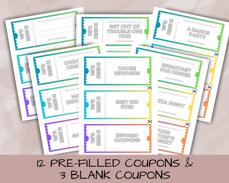 Kid Reward Coupon Book | Good Behavior Reward System | Child Positive ...
