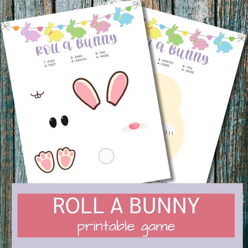 Roll a Bunny Easter Dice Game for Kids | Spring Family Party Games ...