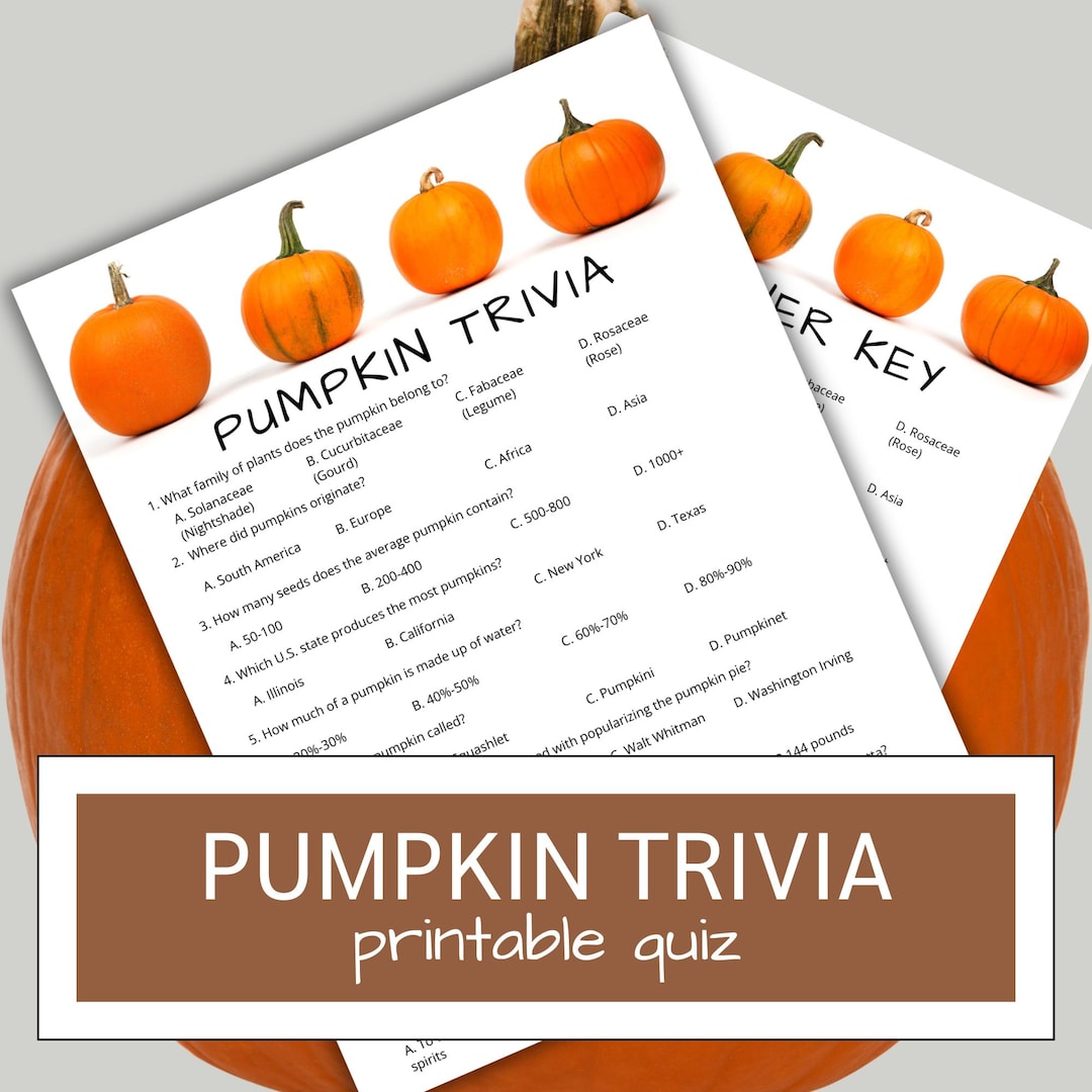 Pumpkin Quiz Printable | Thanksgiving Trivia Game | Fall Classroom ...