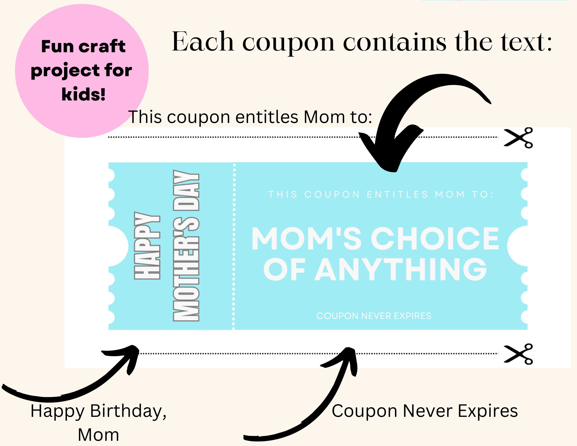 Mothers Day Coupon Book | Printable Gift for Mom | Mothers Day Gift ...