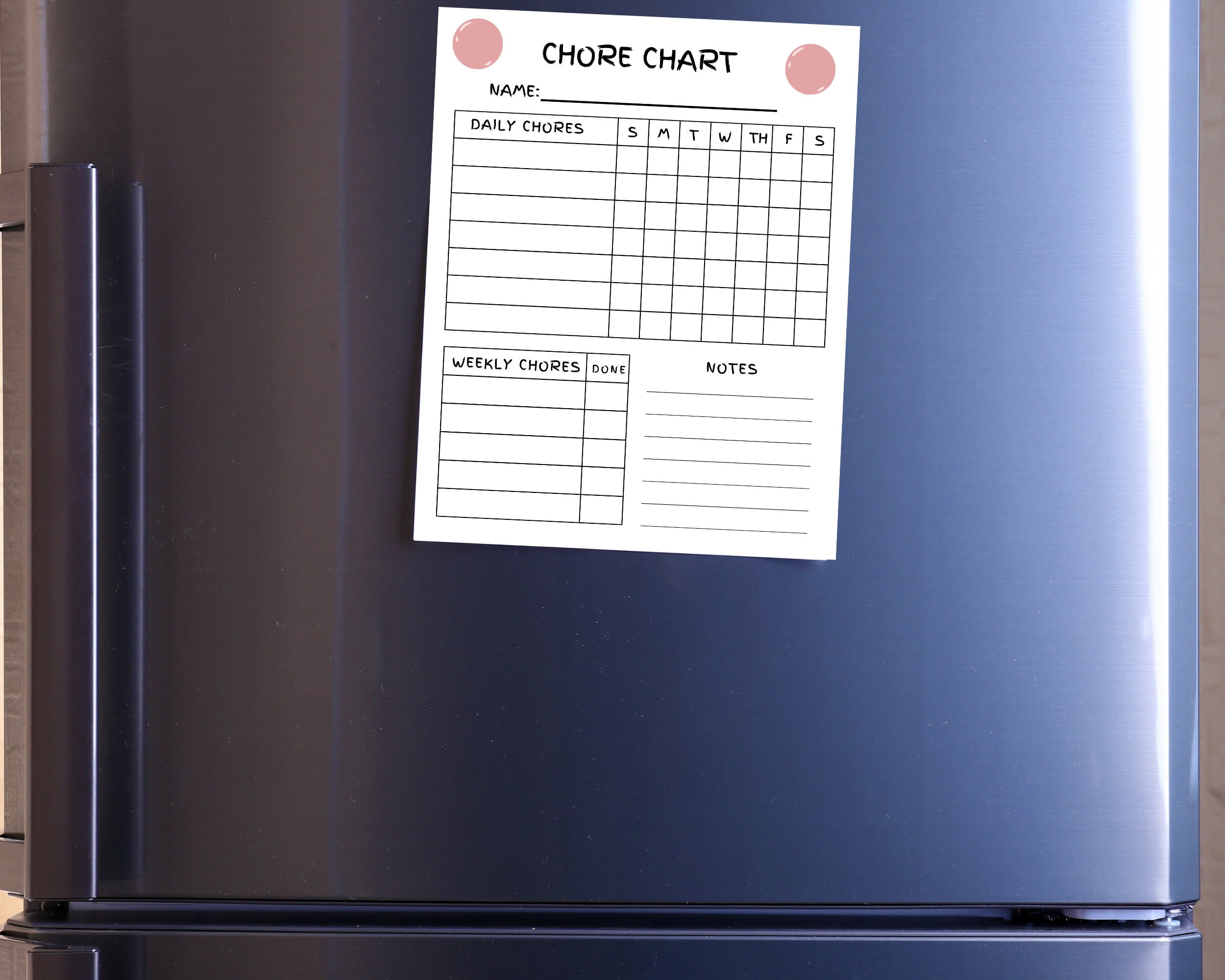 Minimalist Kids Chore Chart Printable Template Children's Cleaning ...