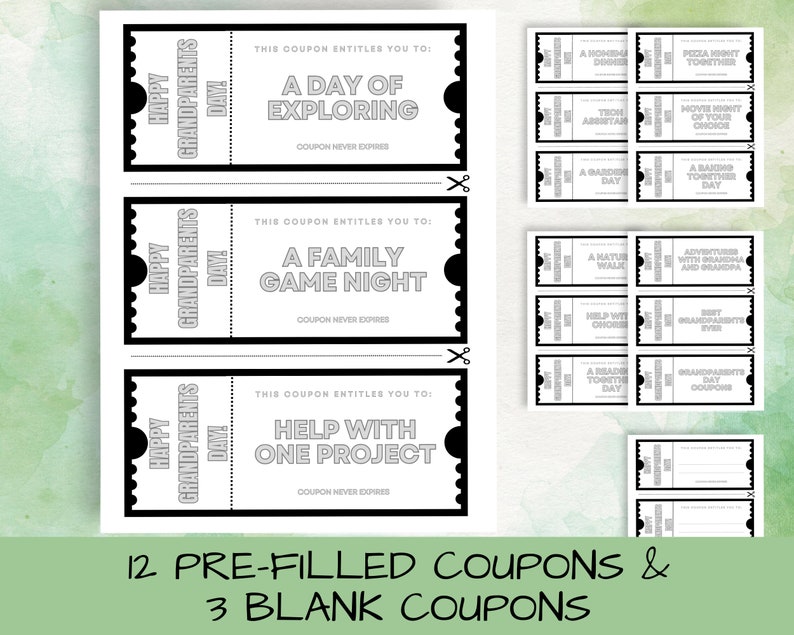 Grandparents Day Printable Coupon Book | Gifts for New Grandparents ...