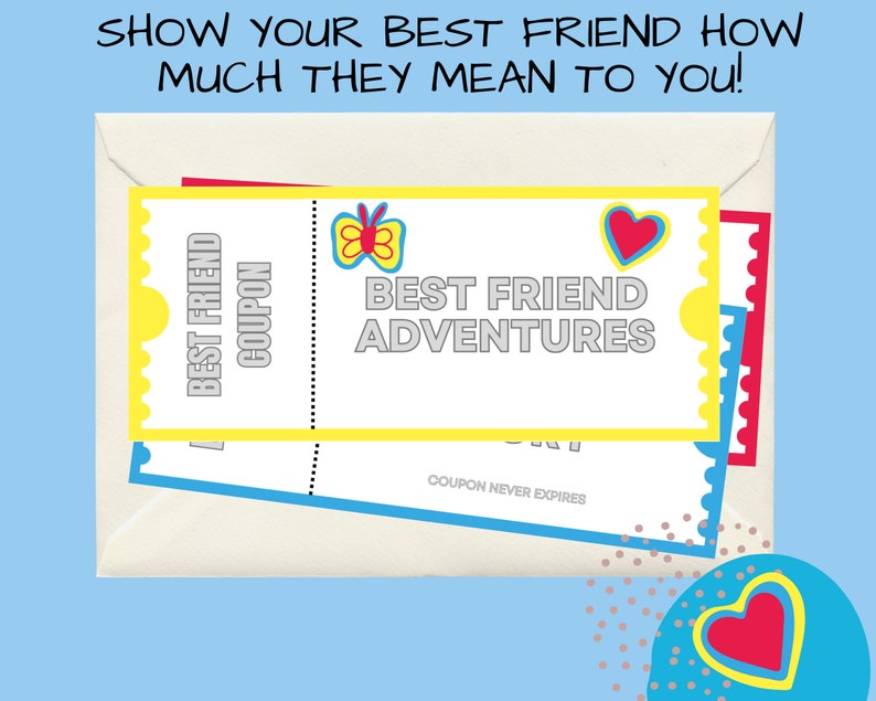 Best Friend Coupon Book | Kids Friendship Coupons | Gift Vouchers for ...