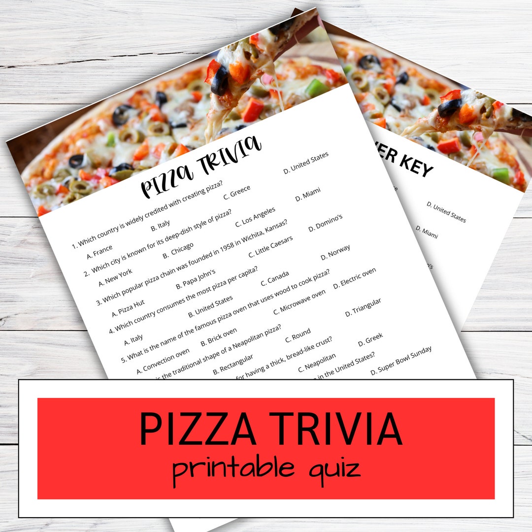 Pizza Trivia | Printable Pizza Quiz | Pizza Party Game | Kids Birthday ...