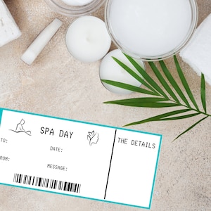 Spa Day Gift Ticket: Printable Massage & Facial Voucher (PDF) - Etsy