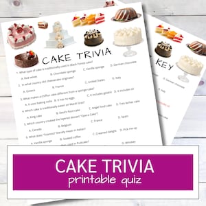 Cake Trivia Questions | Printable Cake Quiz | Sweet Treats Theme ...