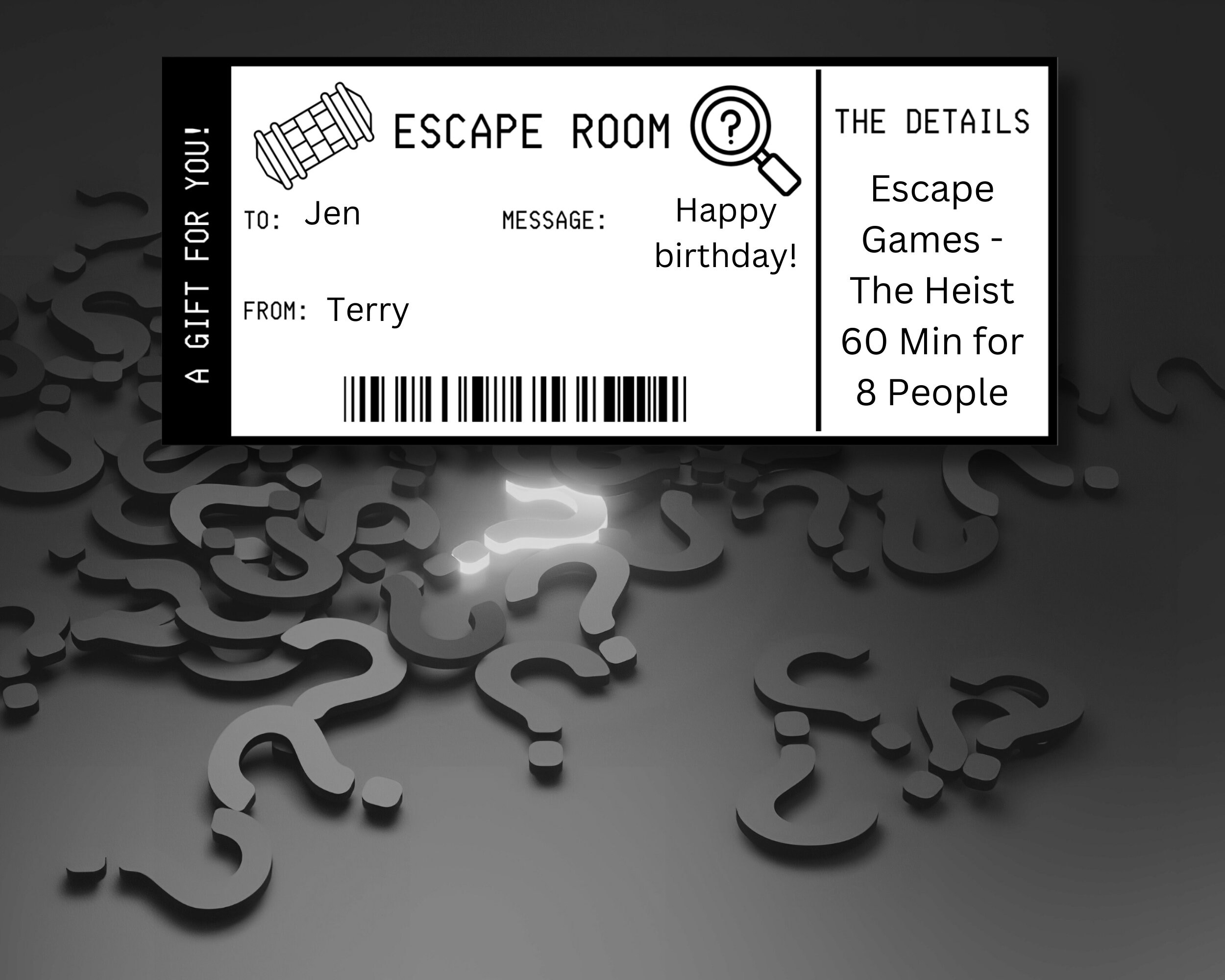 Escape Room Printable Gift Voucher | Escape Room Experience Coupon ...