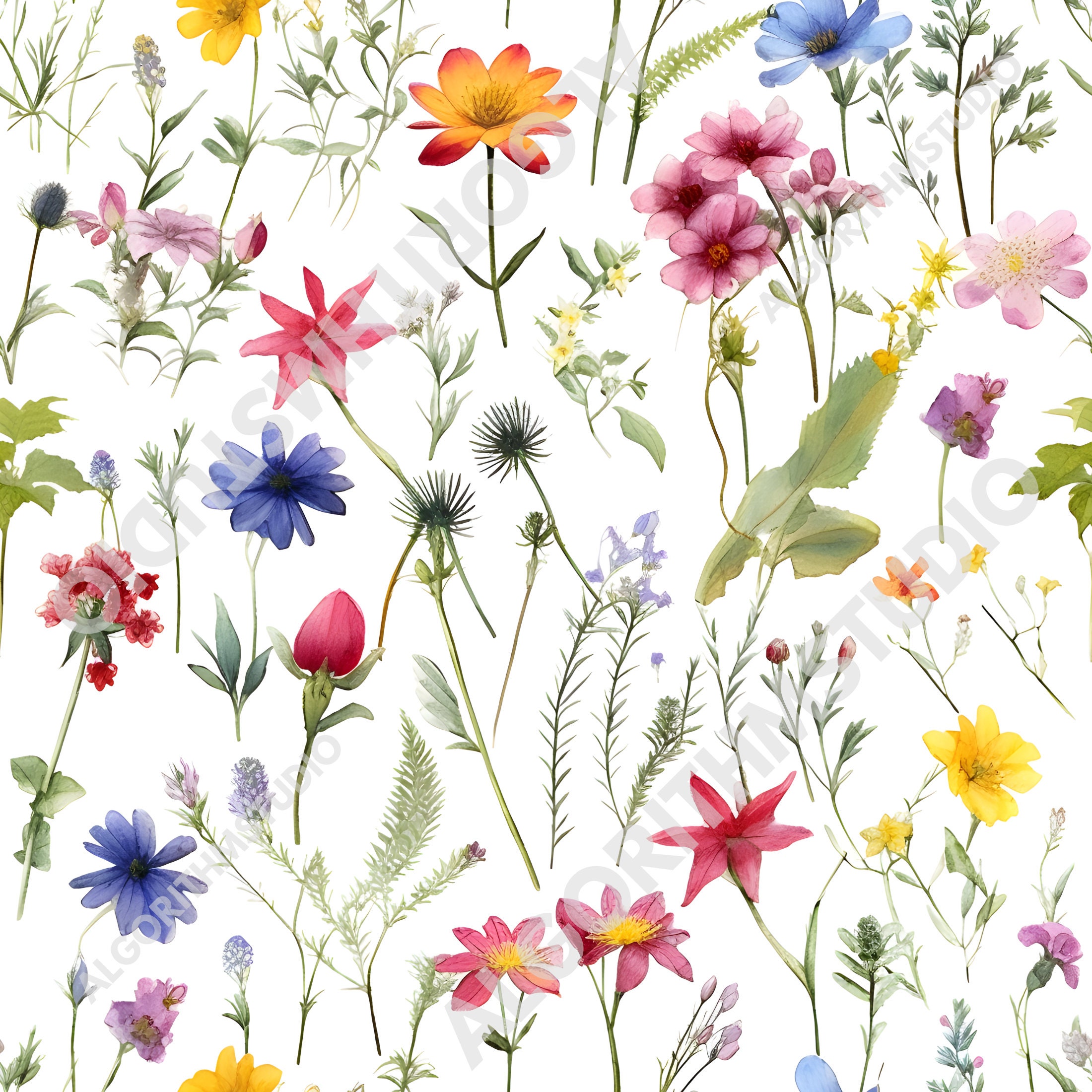 Watercolor Flower Digital Paper Patterns Floral Sublimation - Etsy